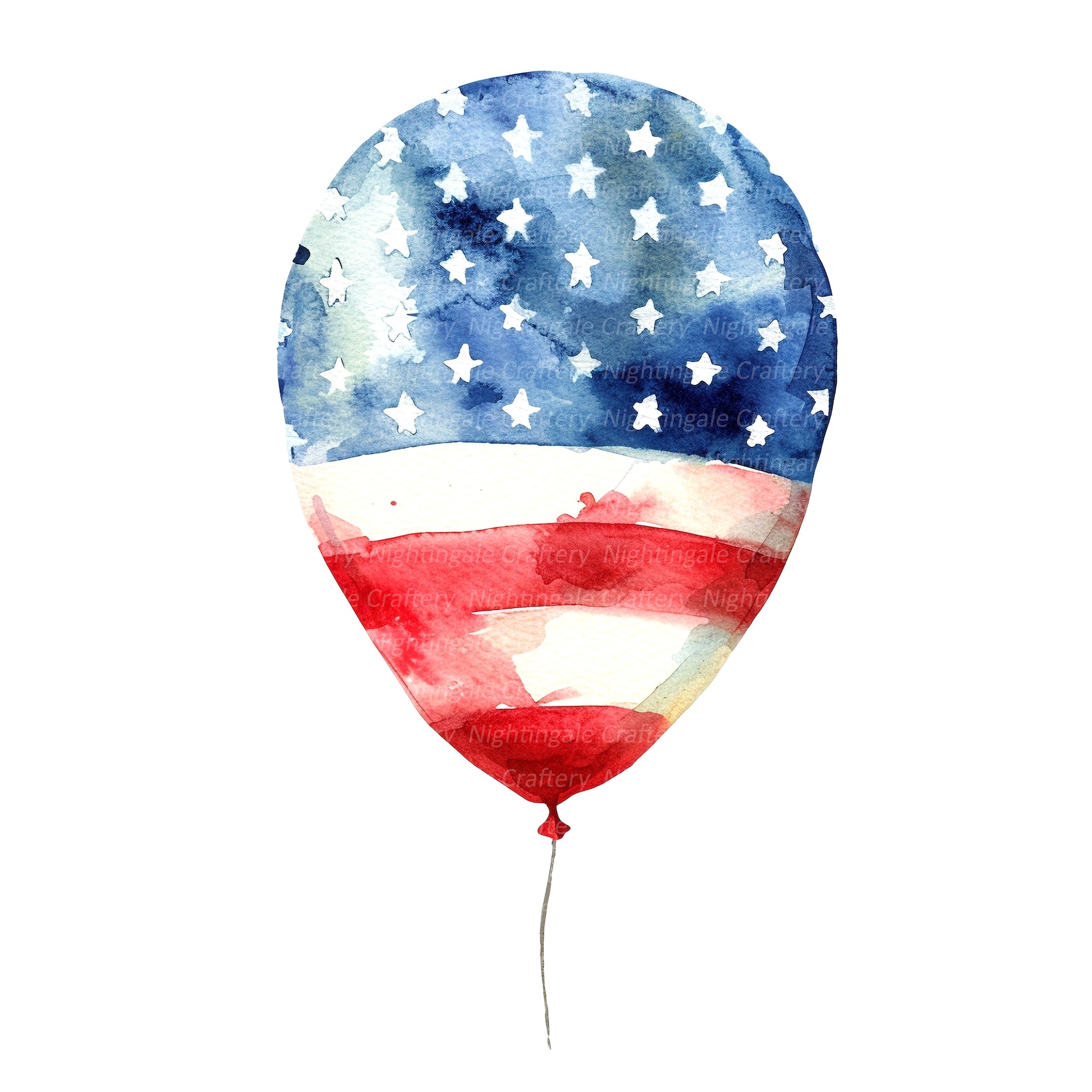 10 PNG USA Flag Balloon Clipart, USA Flag Clipart, Printable Watercolor ...