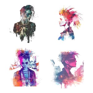 20 Punk Wall Art, Punk, Metro, Urban Art, Poster, Printable Watercolor ...