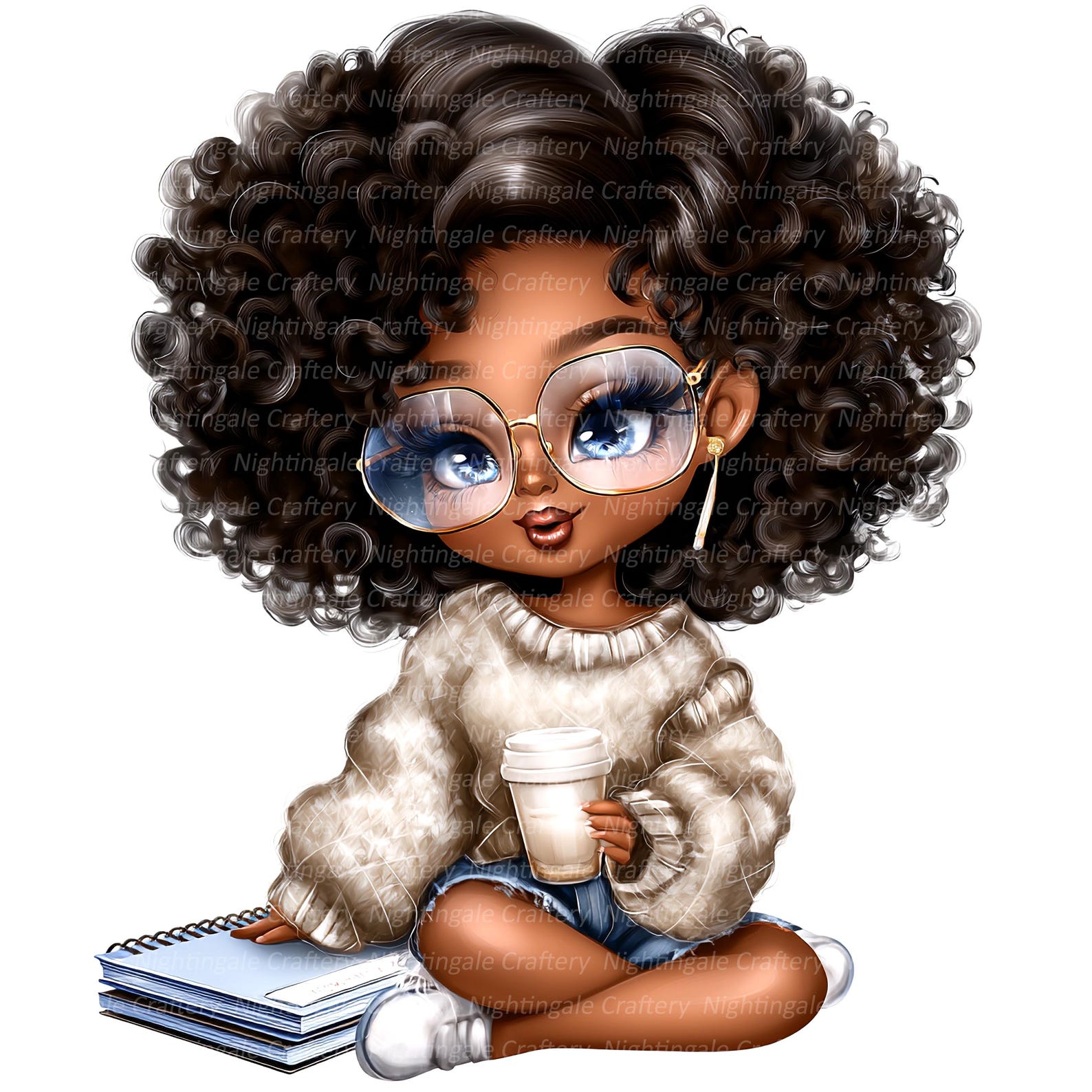 7 PNG Black Girl Clipart, Afro American Schoolgirl, Chibi Girl ...