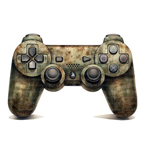 12 Watercolor Game Controller Clipart, Rusty Controller, Printable ...