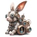 12 Steampunk Bunny Clipart, Steampunk Rabbit, Printable Watercolor ...