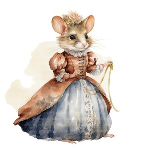 16 Victorian Vintage Mouse Clipart, Mice Clipart, Printable Watercolor ...
