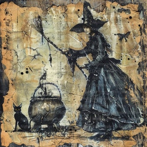 18 Witch and Witchcraft Background, 12 X 12 Digital Paper Pack, Junk ...