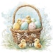 11 Easter Basket Clipart, Easter Chicks Clipart, Printable Watercolor ...