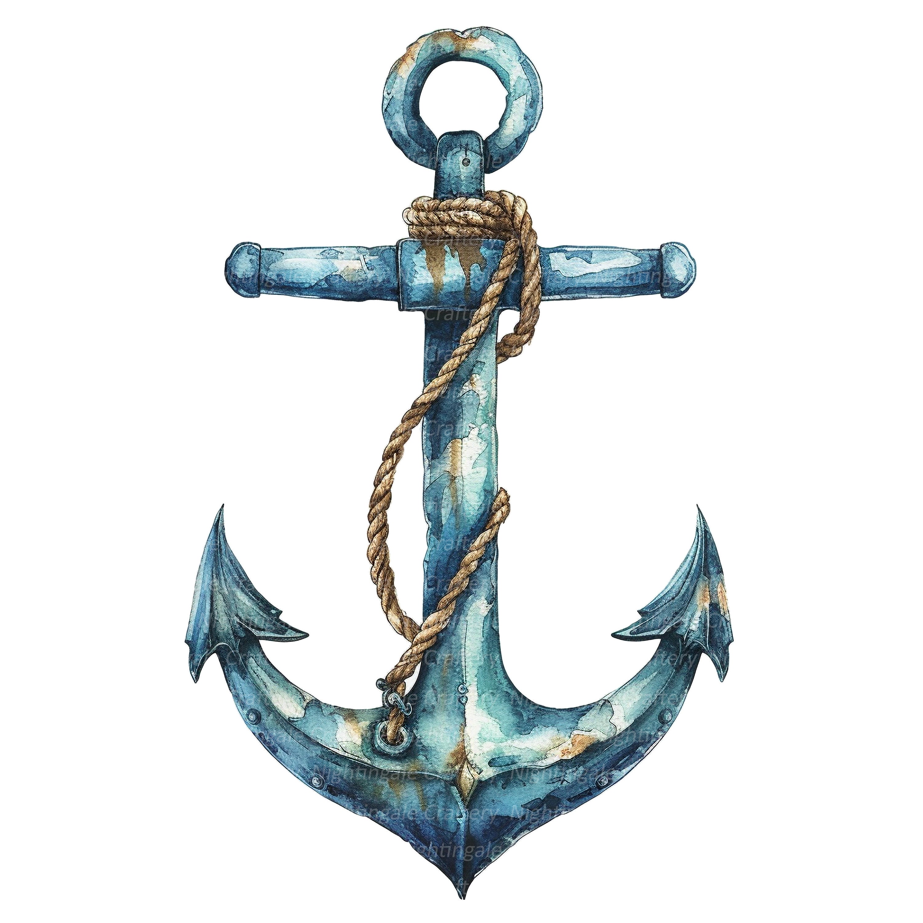 8 Nautical Anchor Clipart, Ship Anchor Clipart, Digital Clipart ...