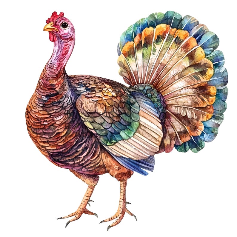 10 Thanksgiving Turkey Clipart, Thanksgiving Print, Printable ...