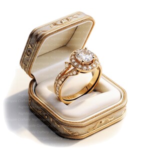 9 Engagement Ring Box Clipart, Wedding Rings Clipart, Printable ...