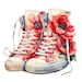 14 Vintage Floral Sneakers Clipart, Shabby Chic, Printable Watercolor ...