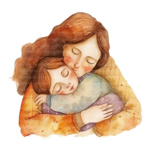 10 Mother and Child Clipart, Mother's Day Card, Printable Watercolor ...
