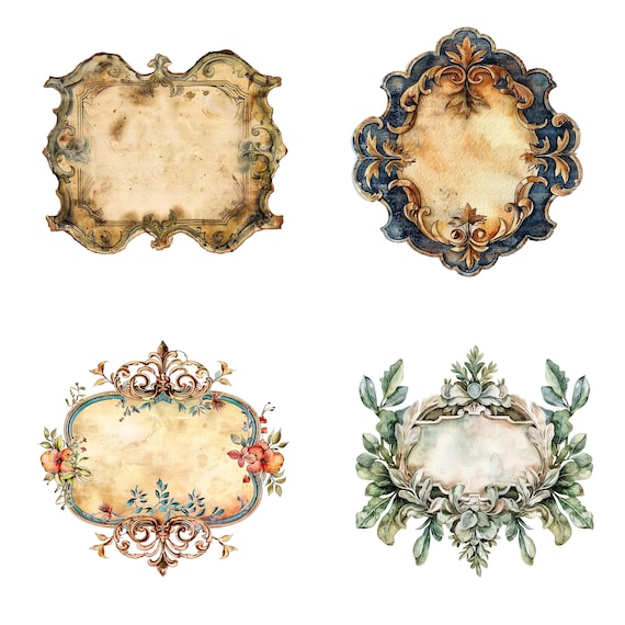 Decorative Vintage Labels Printable Labels Clip Art Antique