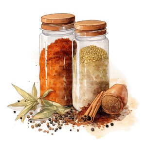 13 Spice Bottles Clipart, Kitchen Spices Clipart, Digital Clipart ...