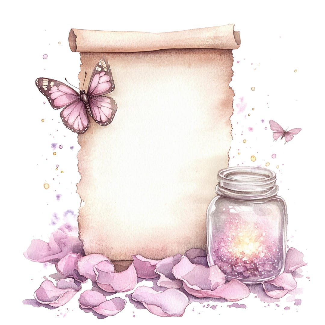 8 Parchment Scroll Clipart, Enchanted Scroll, High Quality JPG ...