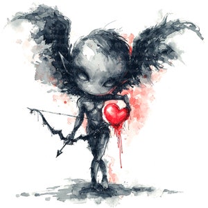 11 Gothic Cupid Clipart, Valentine Cupid Clipart, Digital Clipart ...