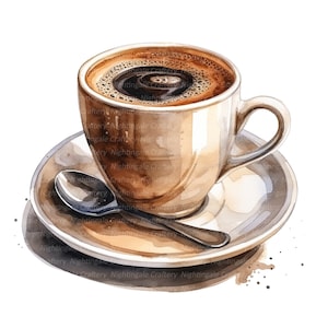 12 Coffee Cup, Tea Cup Clipart, Printable Watercolor Clipart, High ...