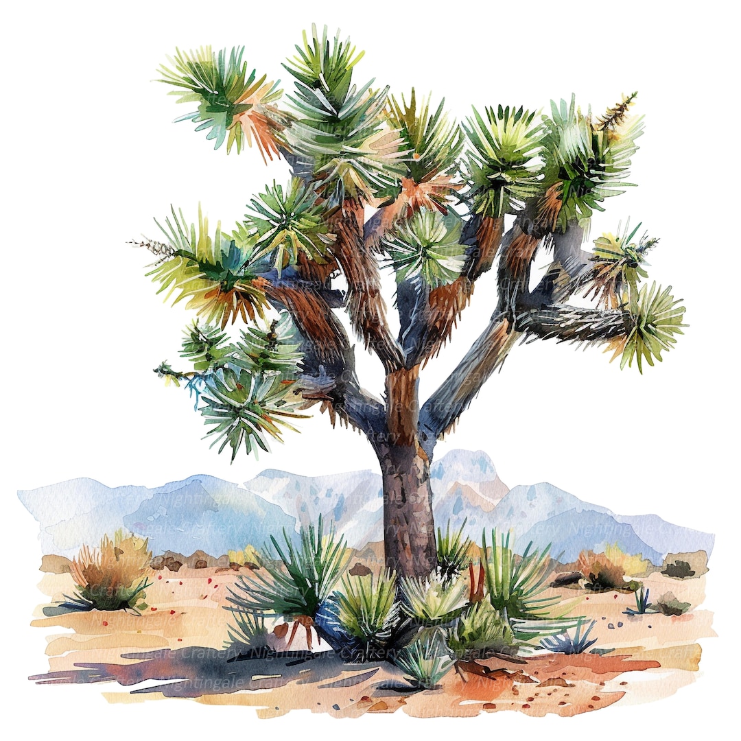9 Joshua Tree Clipart, Joshua Tree Print, Printable Watercolor Clipart ...