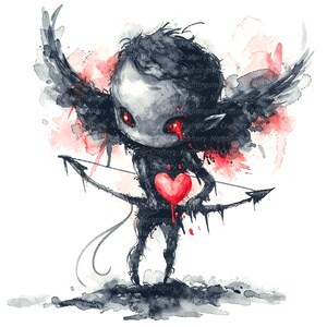11 Gothic Cupid Clipart, Valentine Cupid Clipart, Digital Clipart ...