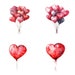 16 Valentine Day Balloons Clipart, Heart Shaped Balloons, Printable ...
