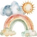 10 Sun and Rainbow Clipart, Nursery Rainbow, Printable Watercolor ...