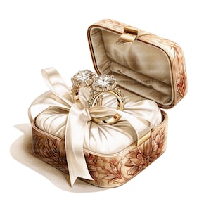 9 Engagement Ring Box Clipart, Wedding Rings Clipart, Printable ...