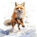 10 Winter Fox Clipart, Running Fox, Printable Watercolor Clipart, High ...