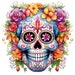 12 Sugar Skull Clipart, Floral Skull, Mexican, Printable Watercolor ...