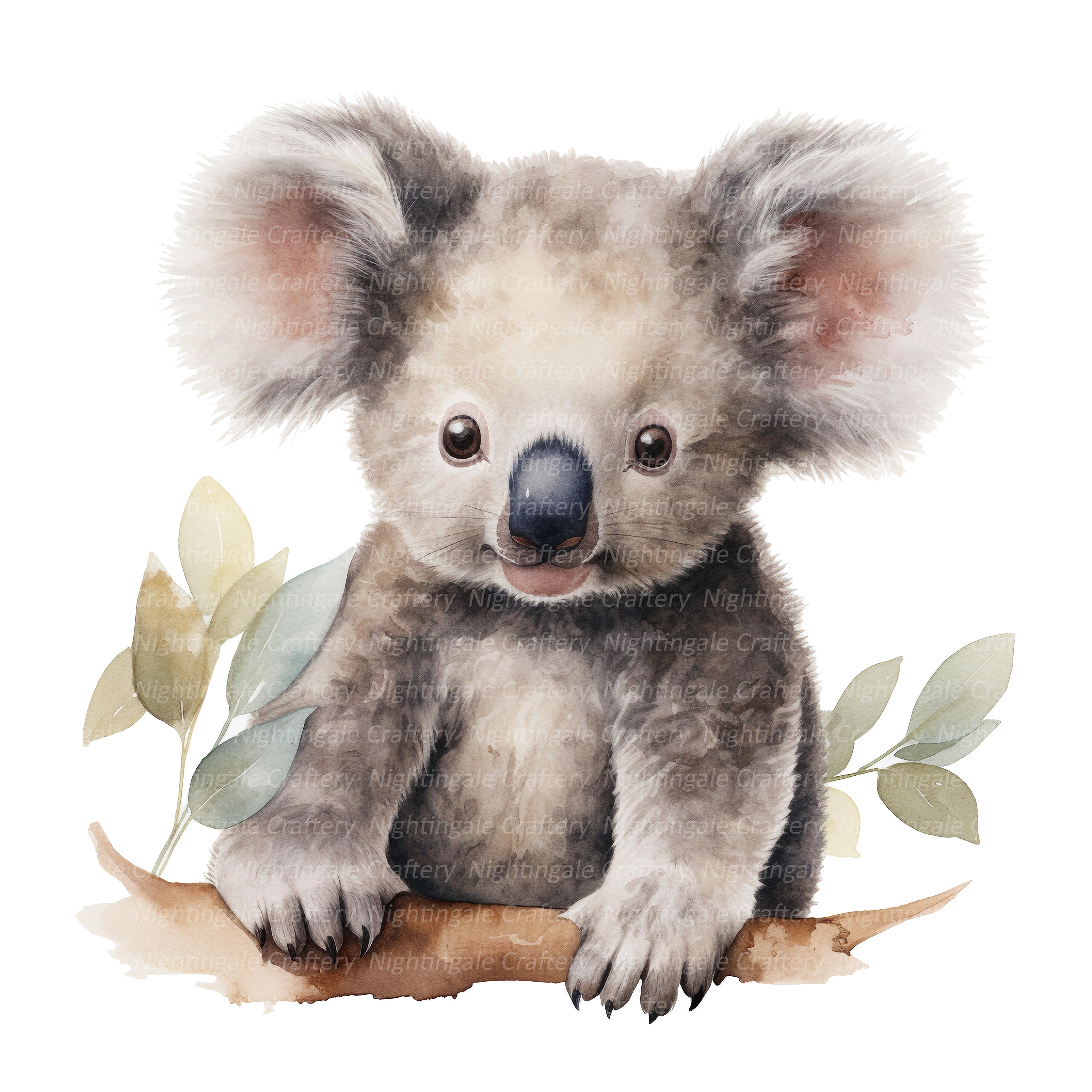 10 Koala Baby Clipart, Koala Bear Clipart, Printable Watercolor Clipart ...