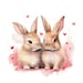 12 Bunny Love Clipart, Rabbit Clipart, Printable Watercolor Clipart, 12 ...