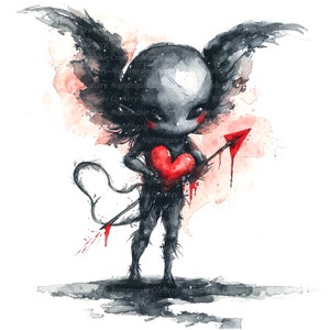 11 Gothic Cupid Clipart, Valentine Cupid Clipart, Digital Clipart ...