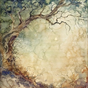 18 Fantasy Trees Vintage Papers, 12 X 12 Digital Paper Pack, Junk ...