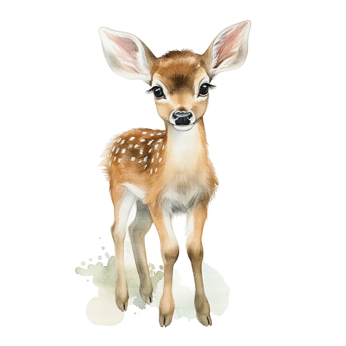 10 Fawn Baby Clipart, Bemby for Nursery, Printable Watercolor Clipart ...