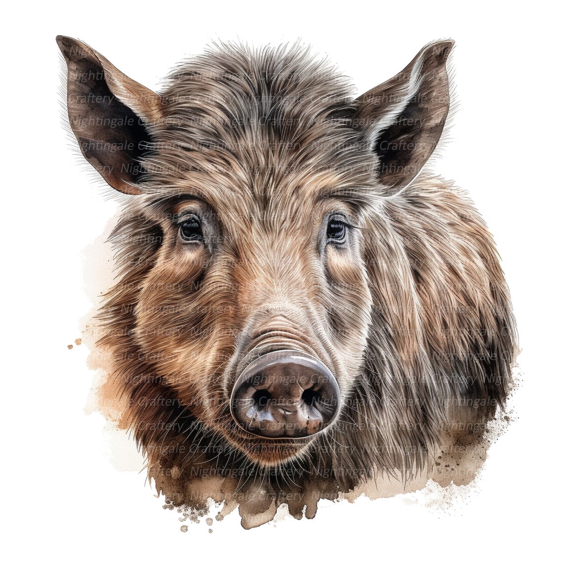 Wild Boar Close up Clipart Printable Watercolor Clipart 8 - Etsy UK