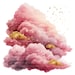 8 Pink Clouds Clipart, Magic Clouds Clipart, Printable Watercolor ...