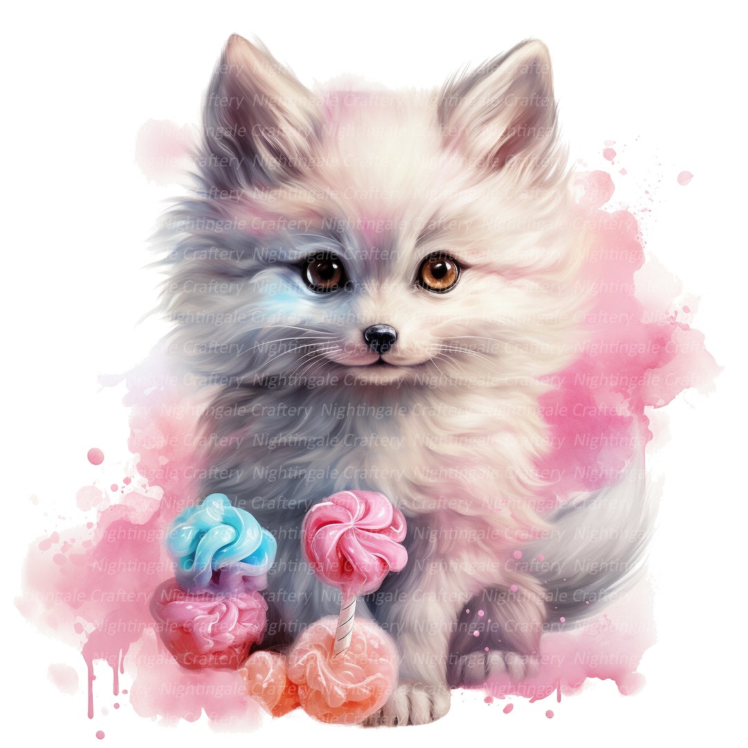 14 Candy Fox Pink Arctic Fox Cute Fox Clipart Digital - Etsy