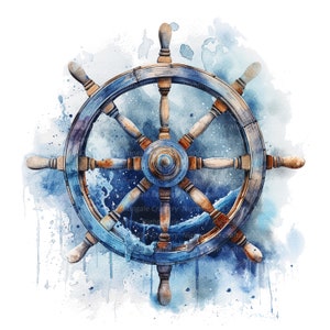 10 PNG Nautical Wheel Clipart, Ship Wheel Clipart, Helm, Digital ...