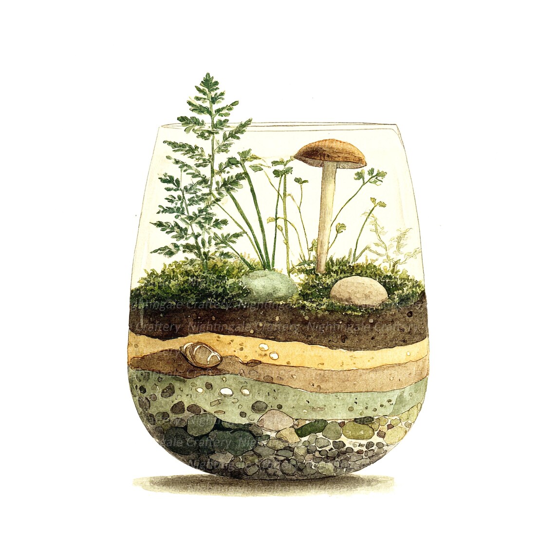12 Glass Terrarium Jar Clipart, Botanical Terrarium, Printable ...