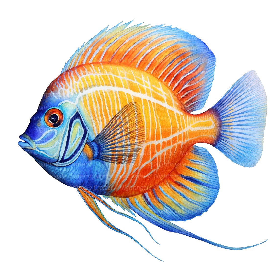 20 Tropical Fish Clipart, Aquarium Fish Clipart, Printable Watercolor ...