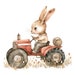 10 Bunny With Tractor Clipart, Bunny Farmer, Printable Watercolor ...