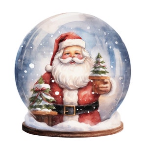 10 Santa Claus Christmas Snow Globe Clipart, Christmas Snowglobe ...