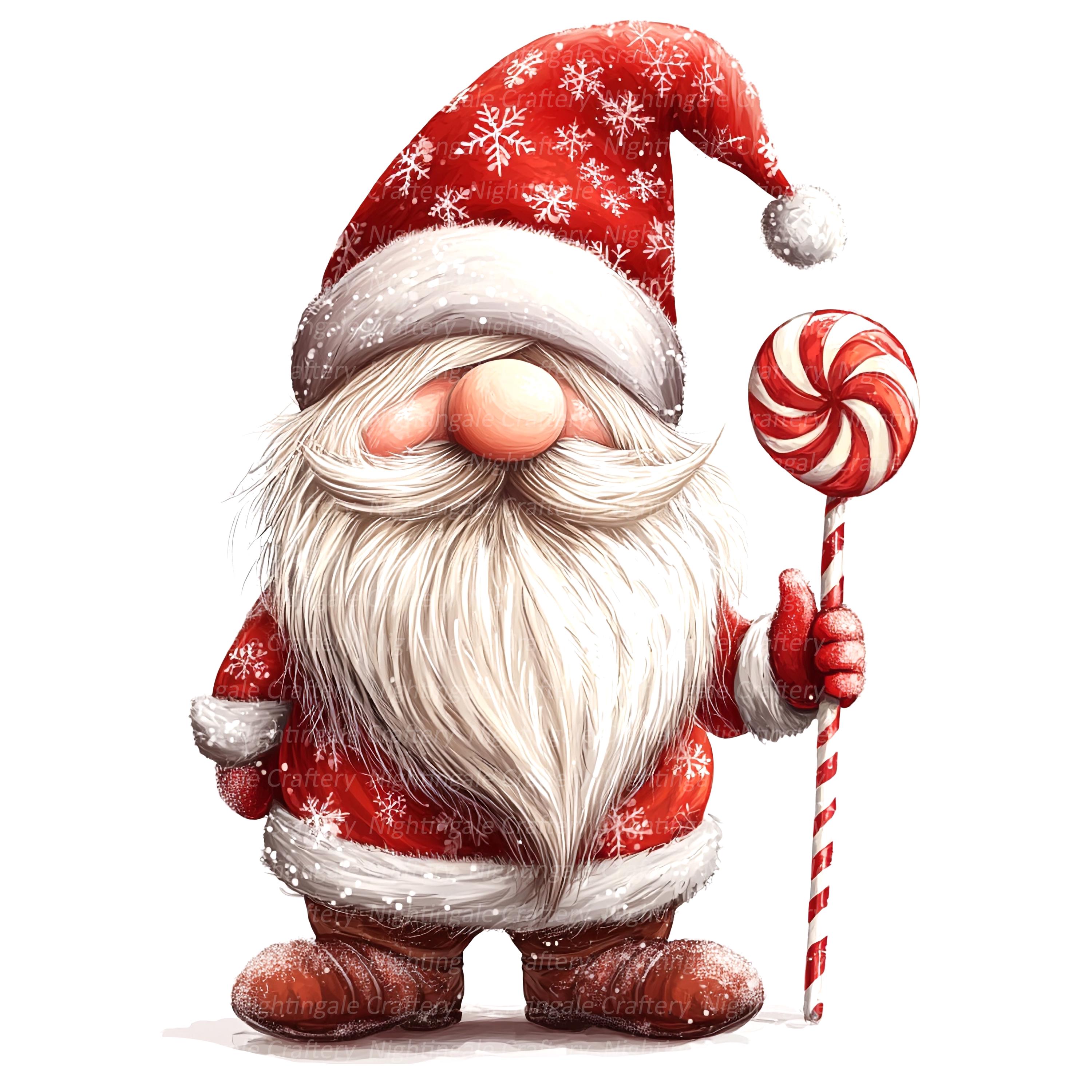 12 Festive Gnome, Christmas Gnome Clipart, Printable Watercolor Clipart ...