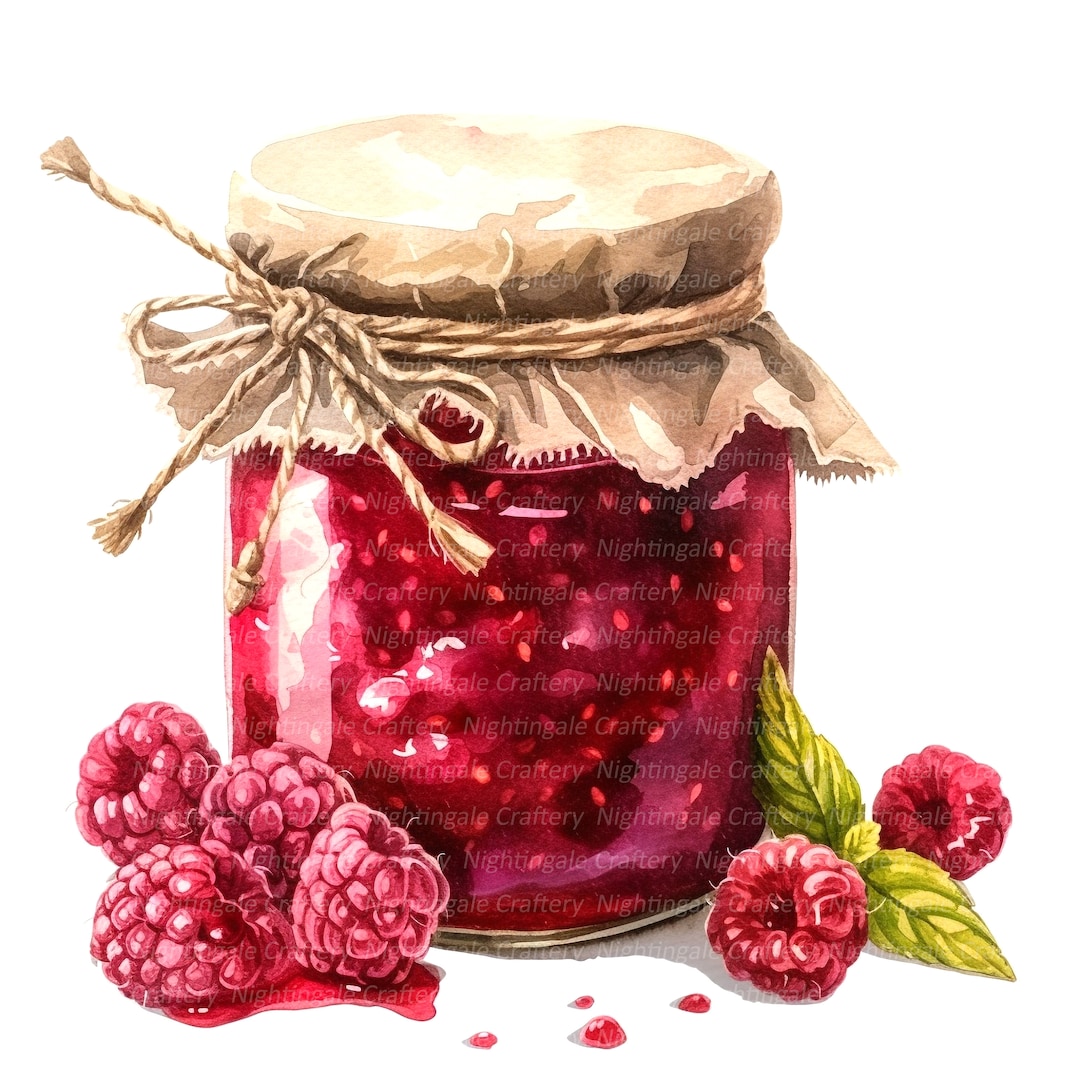 10 Vintage Jam Jar Clipart, Vintage Jar Clipart, Printable Watercolor Clipart, High Quality PNG ...