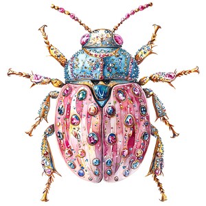 13 Jeweled Beetle Clipart Set 3, Printable Watercolor Clipart, High ...