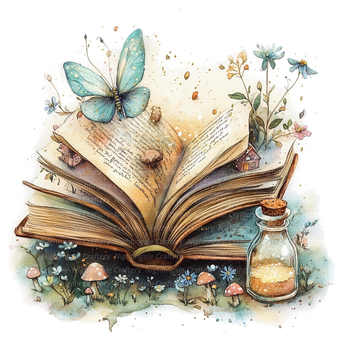 14 Enchanted Storybook, Magical Fairy Book Clipart, Printable ...
