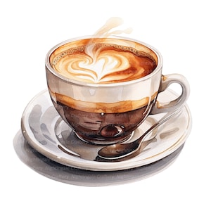 12 Coffee Cup, Tea Cup Clipart, Printable Watercolor Clipart, High ...