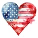10 USA Flag Heart Clipart, USA Flag Clipart, Printable Watercolor ...