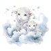 8 Sheep Clouds Clipart, Lamb, Nursery Print, Printable Watercolor ...