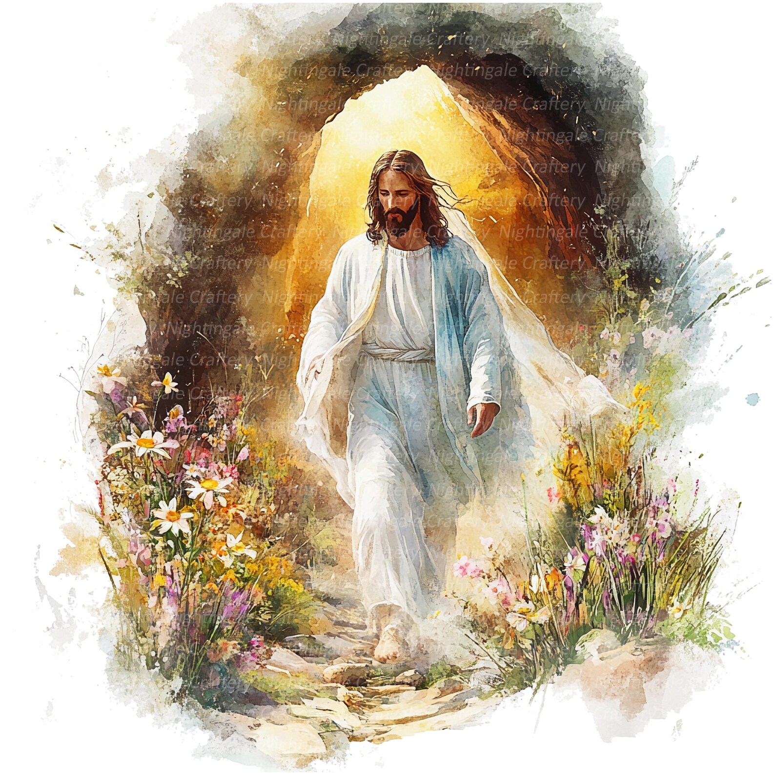 Jesus Christ Clipart, Easter Resurrection, Printable Watercolor Clipart ...