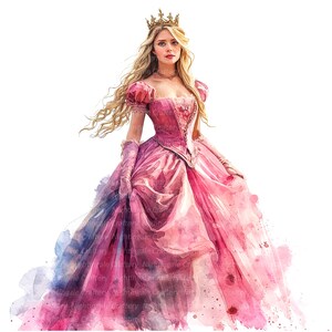 20 Princess Gowns Clipart, Princess Dresses, Printable Watercolor ...