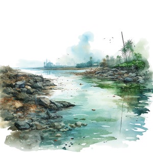 12 Polluted Waters Clipart, Printable Watercolor Clipart, High Quality ...