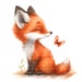 7 Fox and Butterfly Clipart, Cute Fox Baby, Printable Watercolor ...