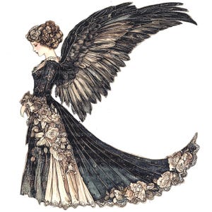 11 Printable Gothic Angel Ephemera, Dark, Decoupage, Scrapbooking ...